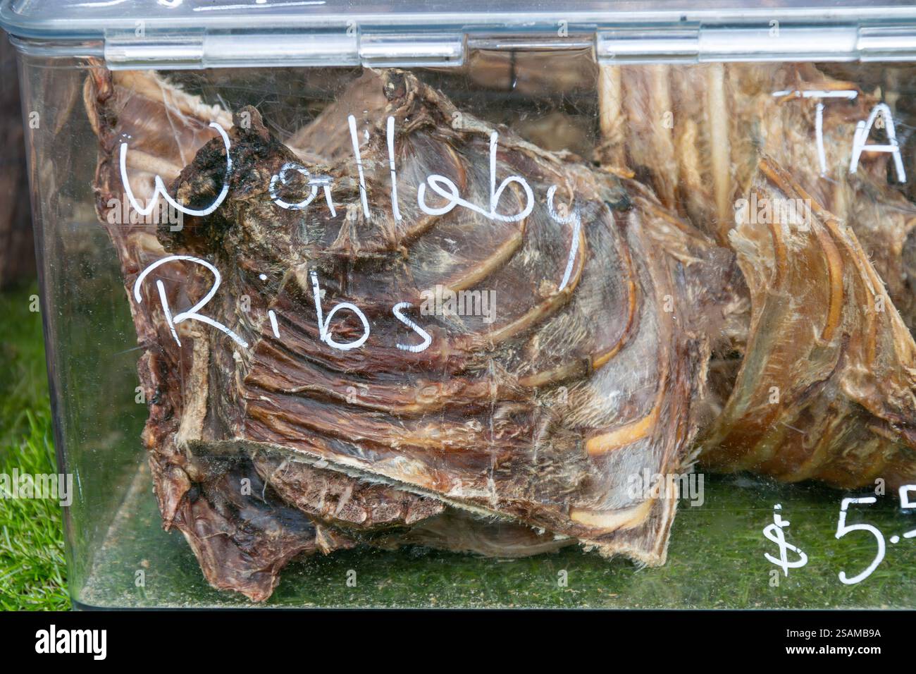 wallaby ribs pet food chew meat for sale in Tasmanian outdoor market ...