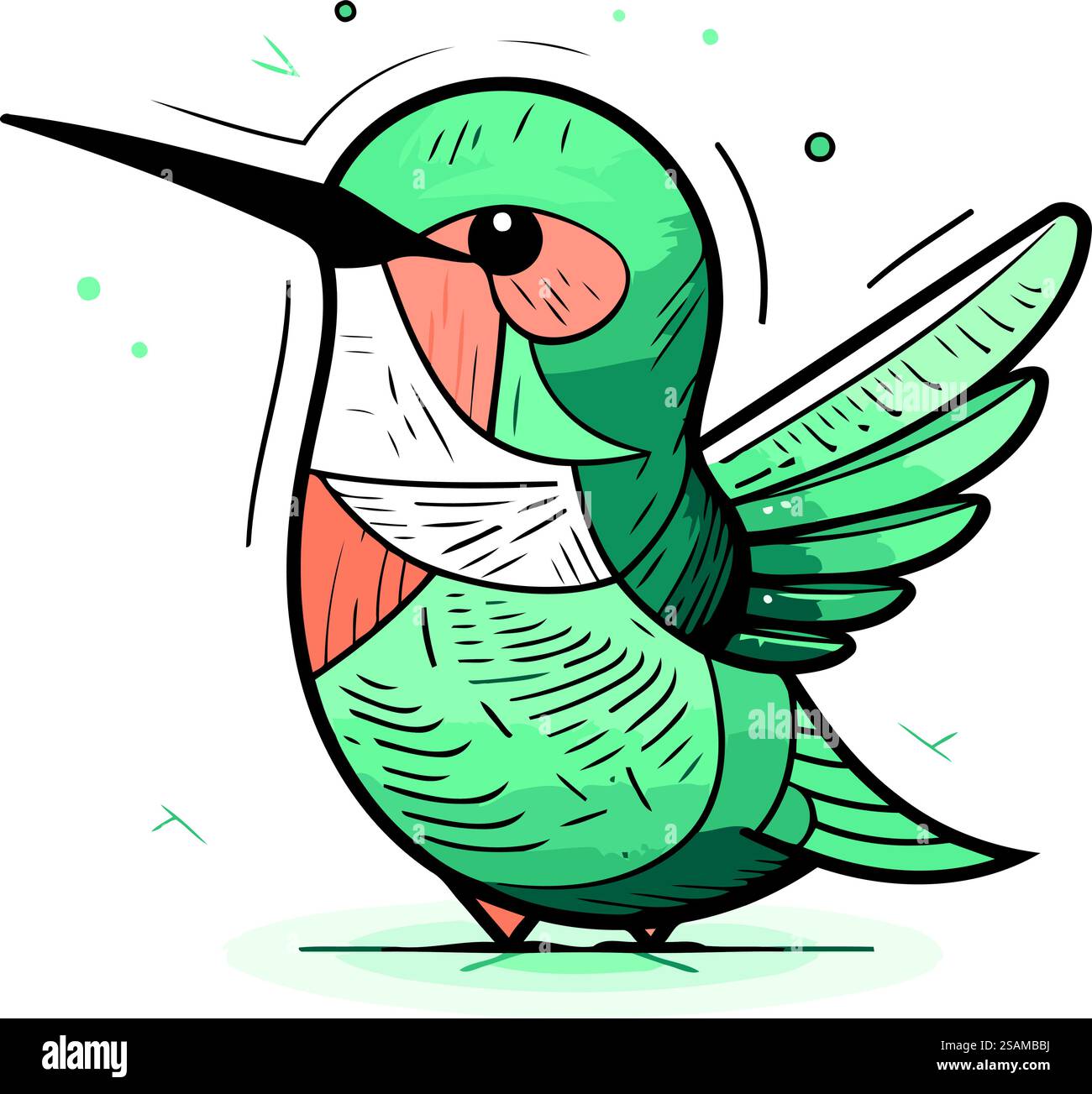 Cute cartoon hummingbird with a medical mask. Vector illustration Stock ...