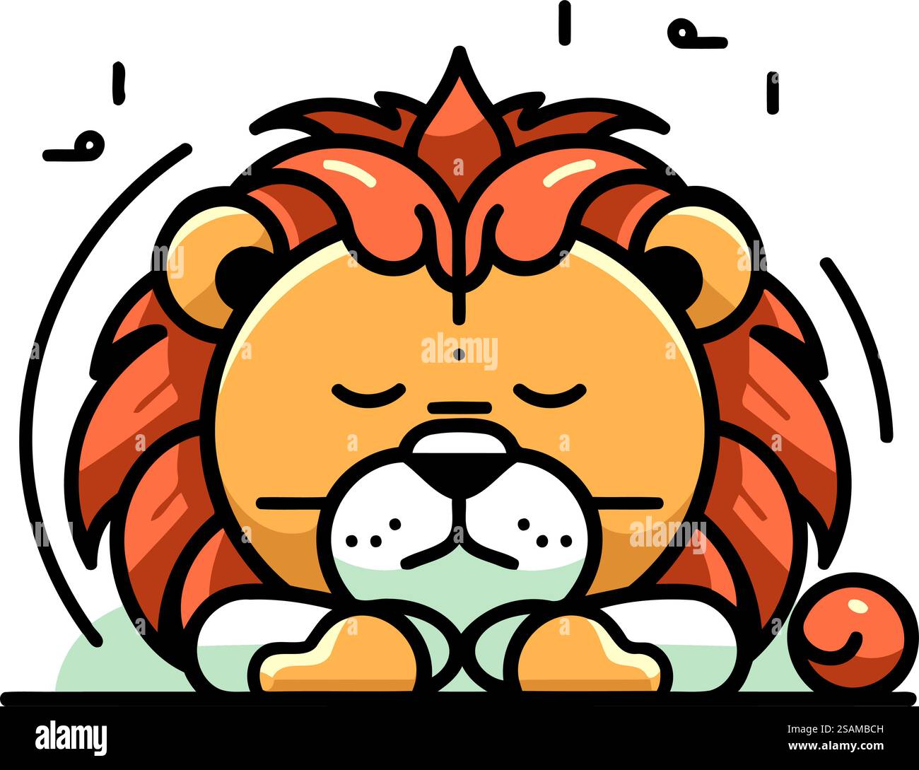 Lion cartoon character. Cute animal vector illustration in flat style ...