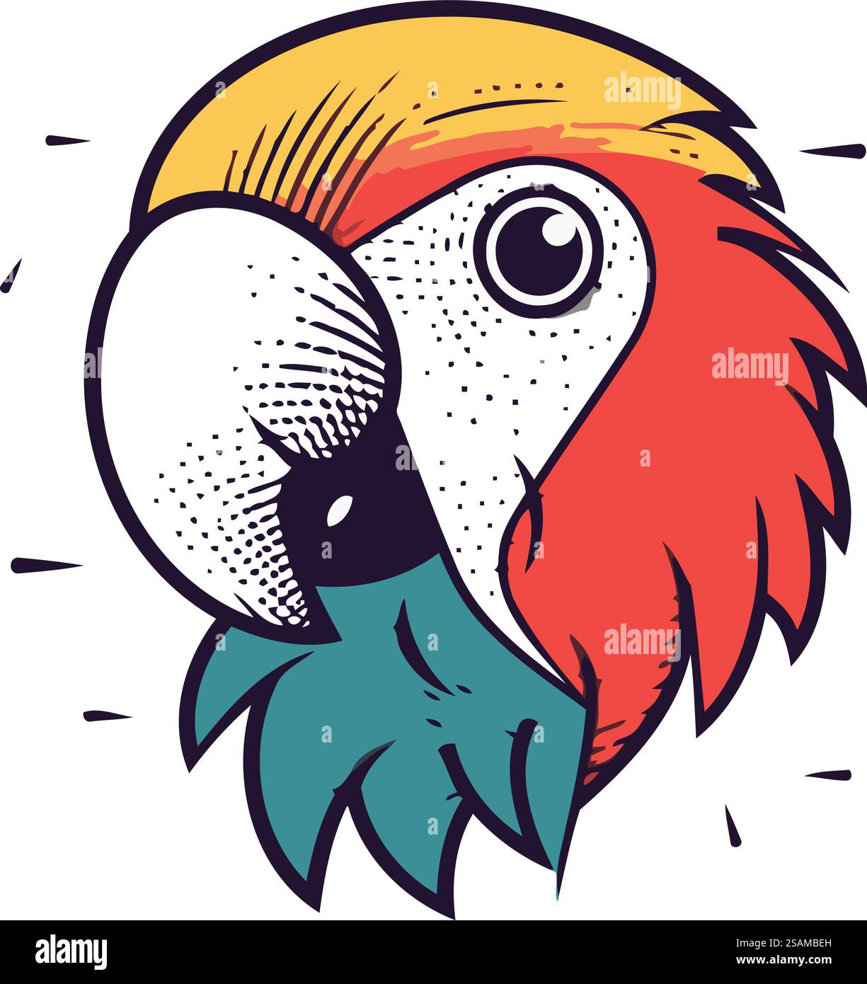 Parrot head vector illustration. Isolated parrot head on white ...