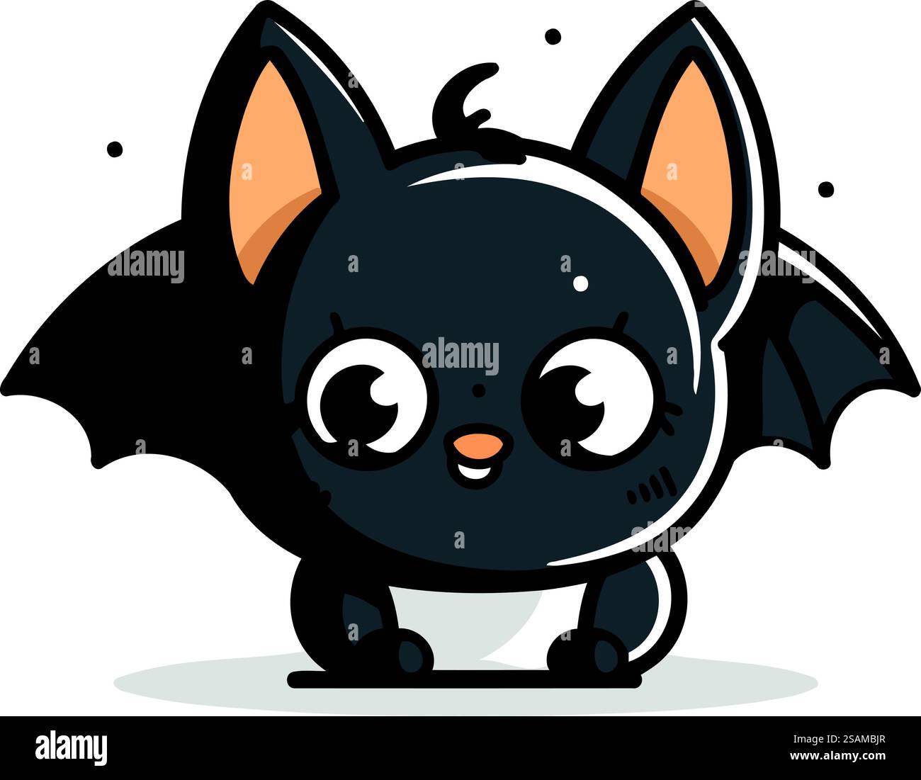 Cute Bat Cartoon Mascot Character. Vector Illustration Stock Vector ...