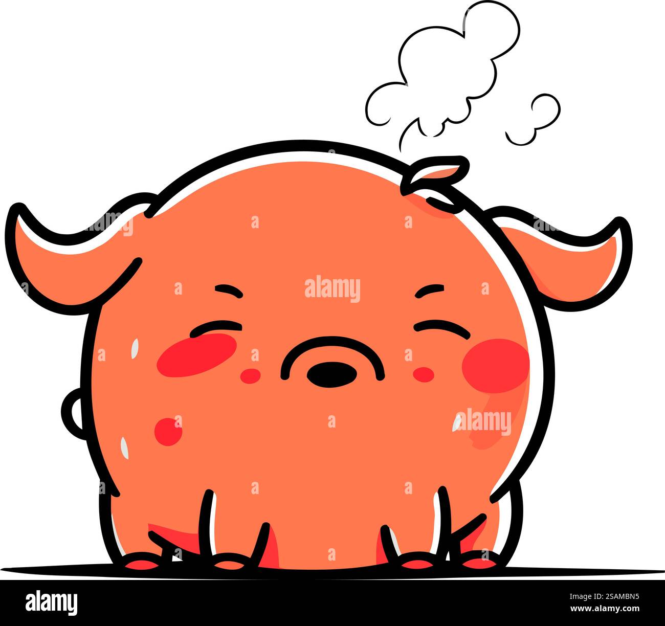 Cute pig cartoon vector illustration. Cute pig character icon Stock ...