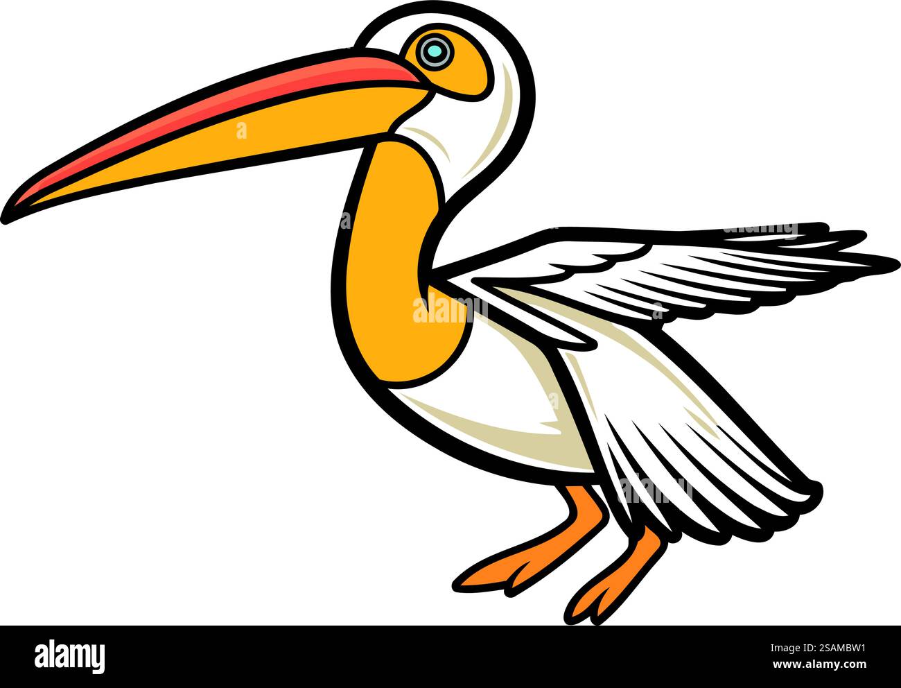 Pelican icon. Bird animal and nature theme. Isolated design. Vector ...