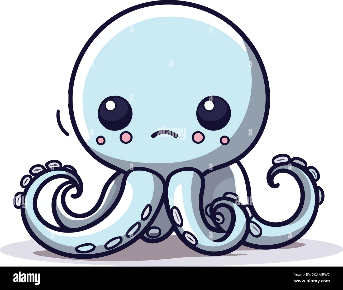 Cute cartoon octopus. Vector illustration isolated on white background ...