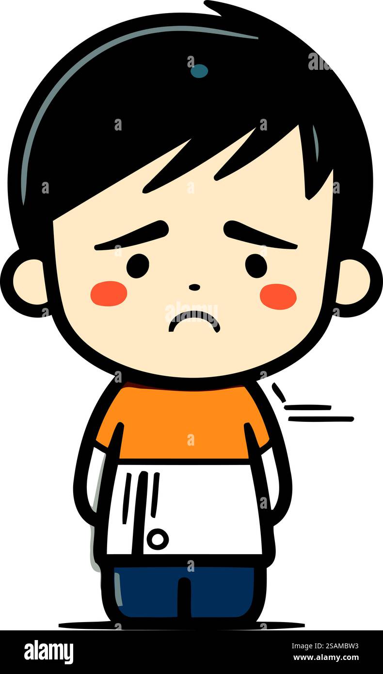Angry boy Cute Cartoon Vector Illustration Stock Vector Image & Art - Alamy