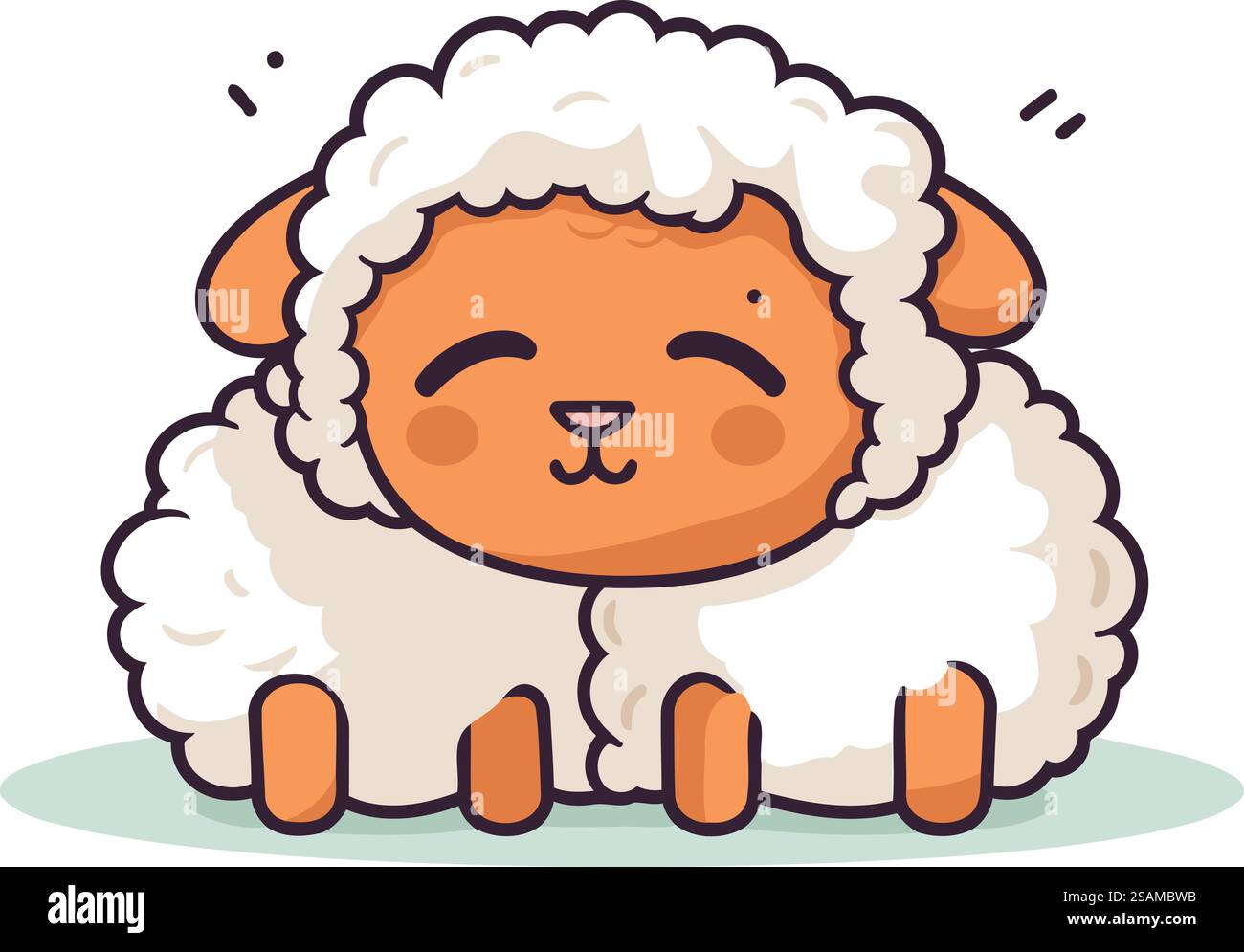 Cute sheep cartoon character. Vector illustration in a flat style Stock ...