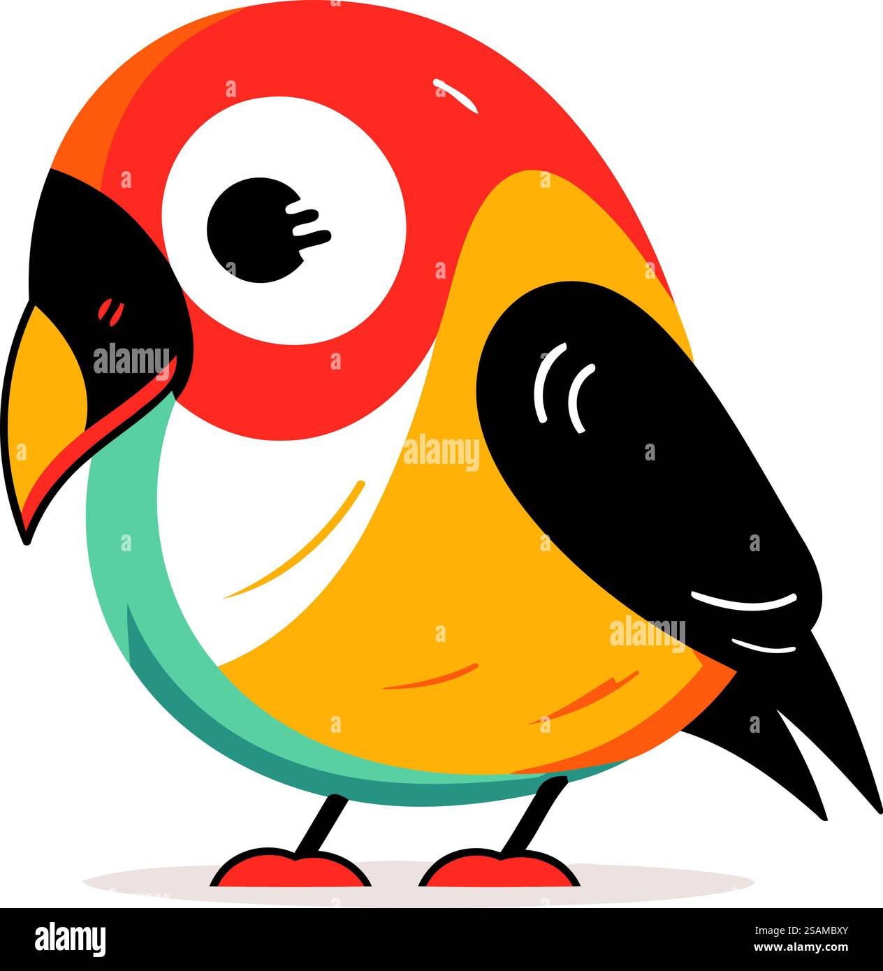 Cute cartoon little bird. Vector illustration in a flat style Stock ...