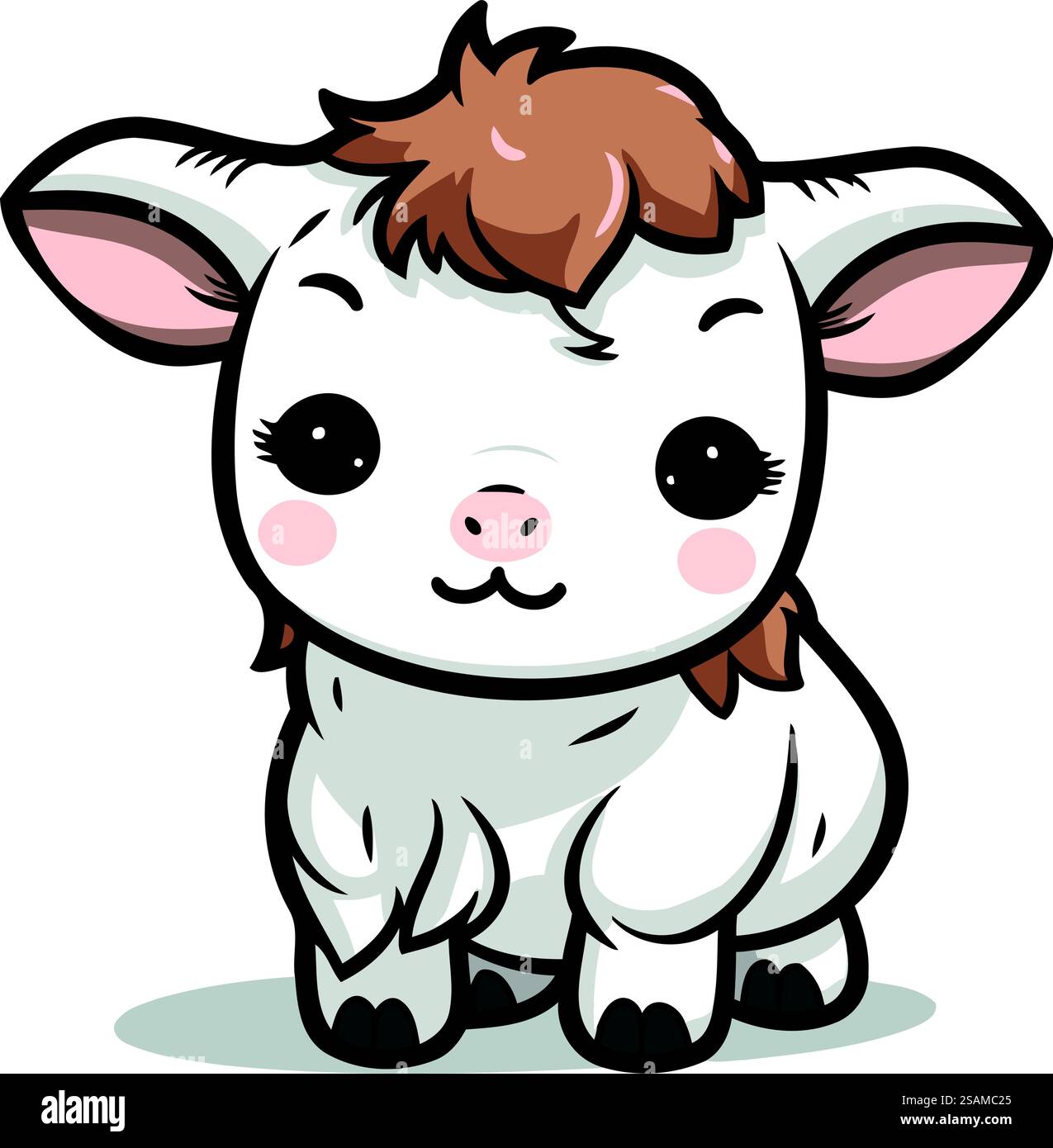 Young bull on farm Stock Vector Images - Alamy