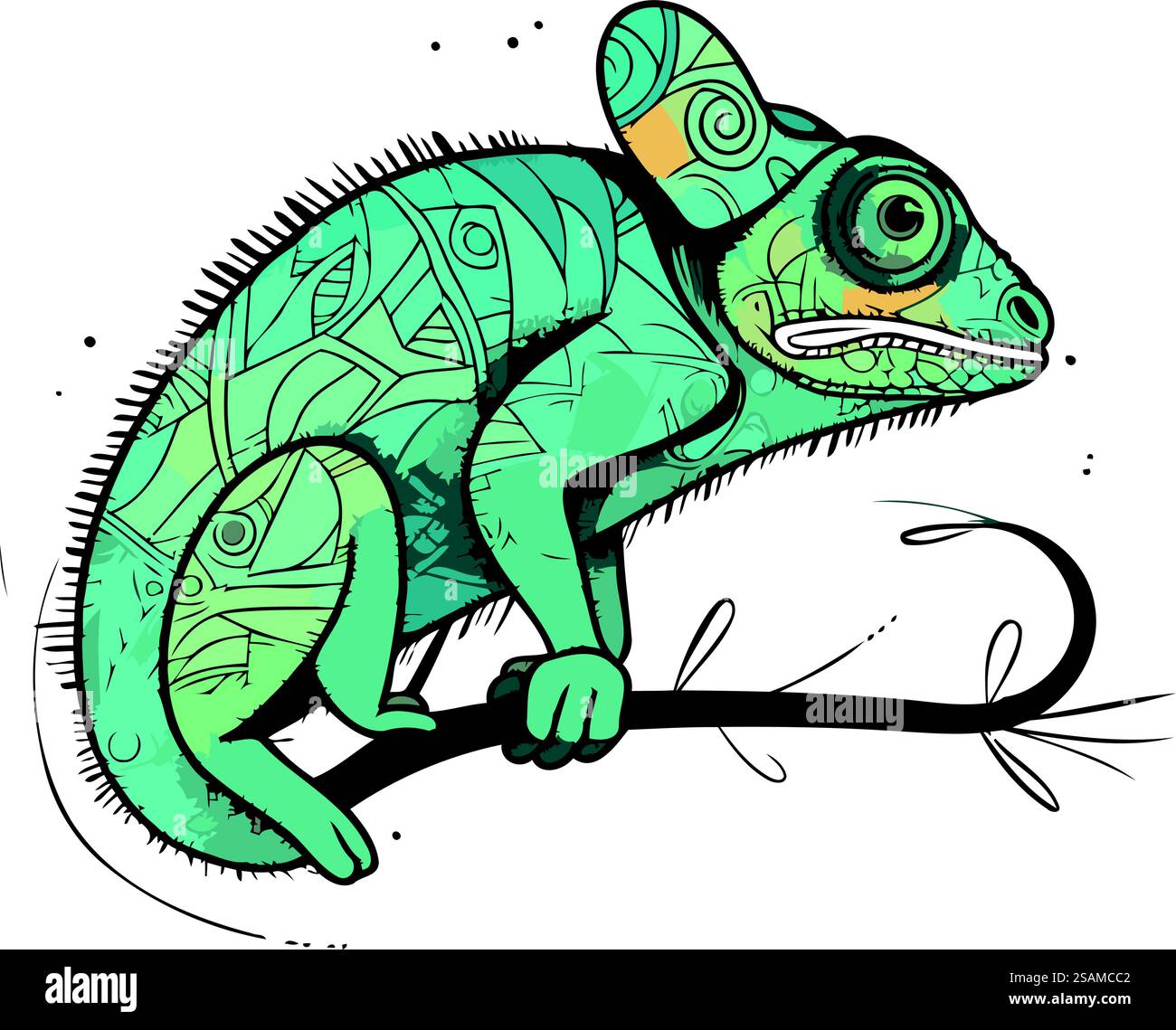 Chameleon. Hand drawn chameleon. Vector illustration Stock Vector Image ...