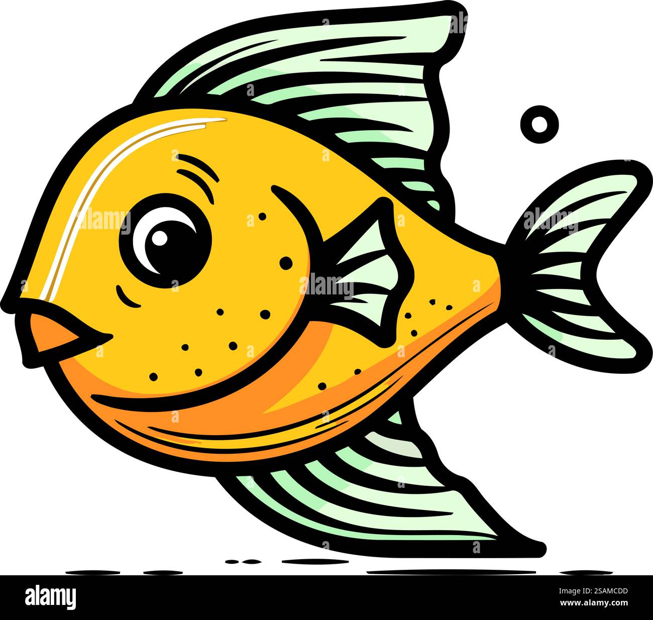 Cartoon Happy Goldfish