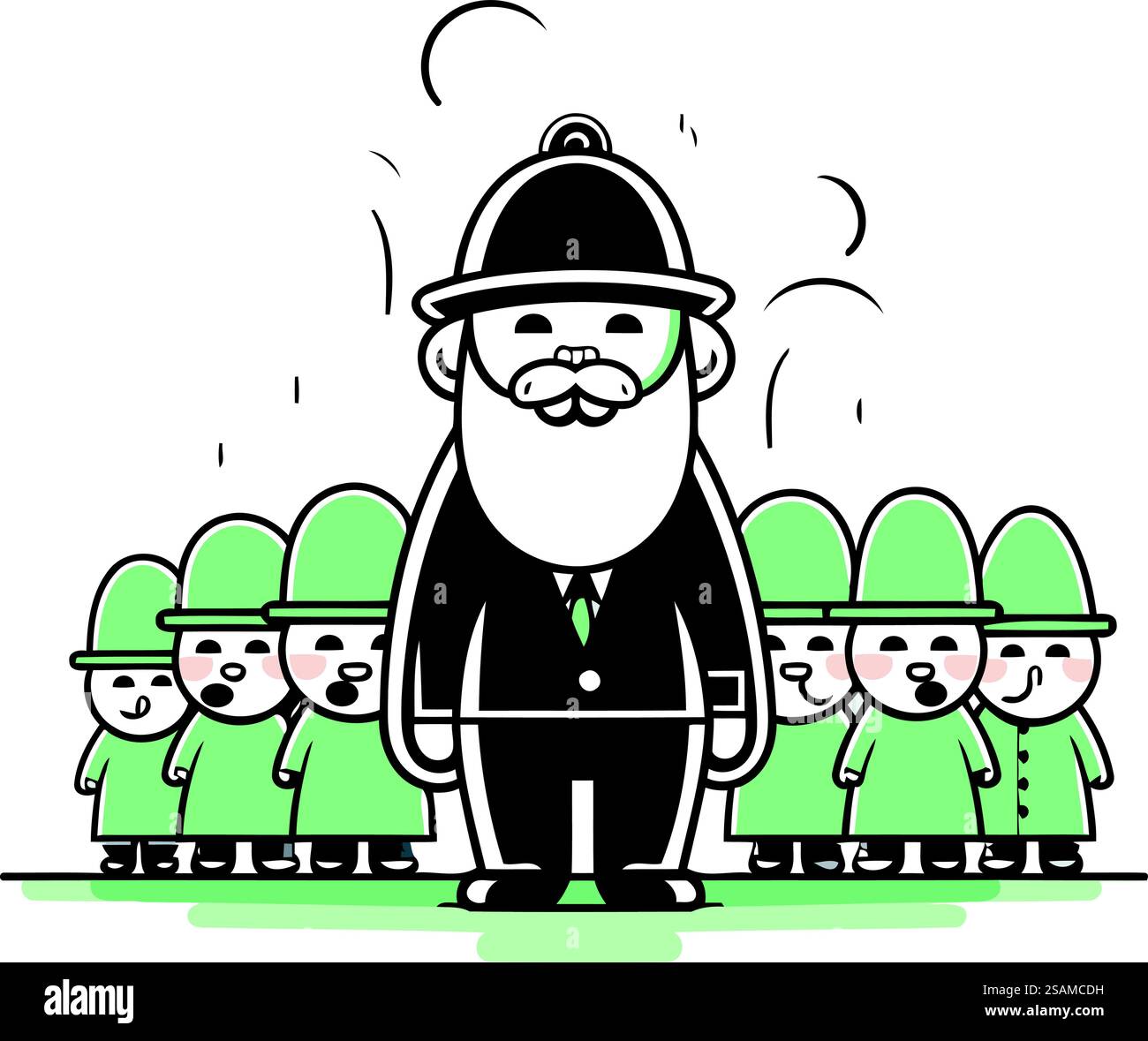 Vector illustration of a cartoon character of a soldier with his ...