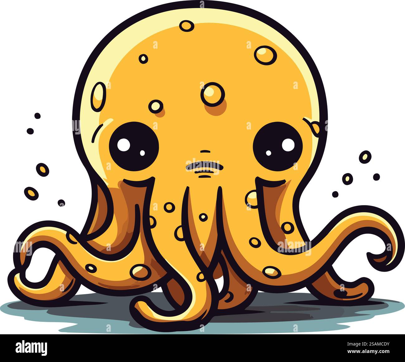 Cute cartoon octopus vector illustration. Cute octopus character Stock ...