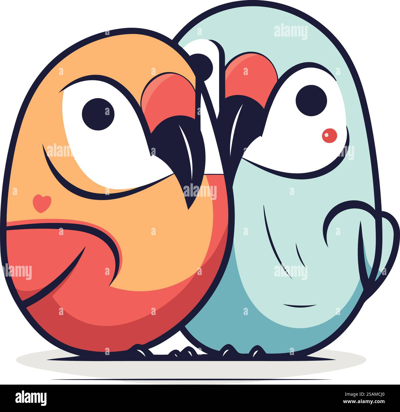 Cute cartoon birds. Vector illustration. Isolated on white background ...
