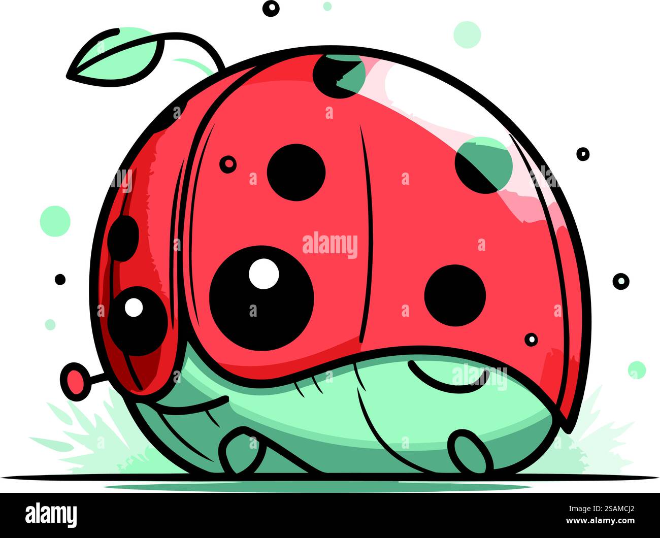 Vector illustration of cute little ladybug. Isolated on white ...