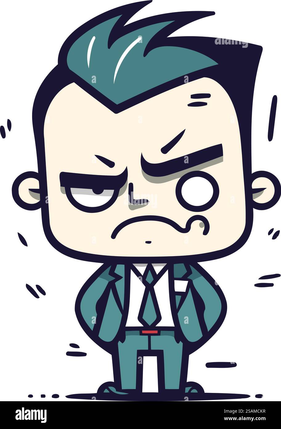 Angry Cartoon Businessman Retro Vector Illustration Stock Vector Image ...