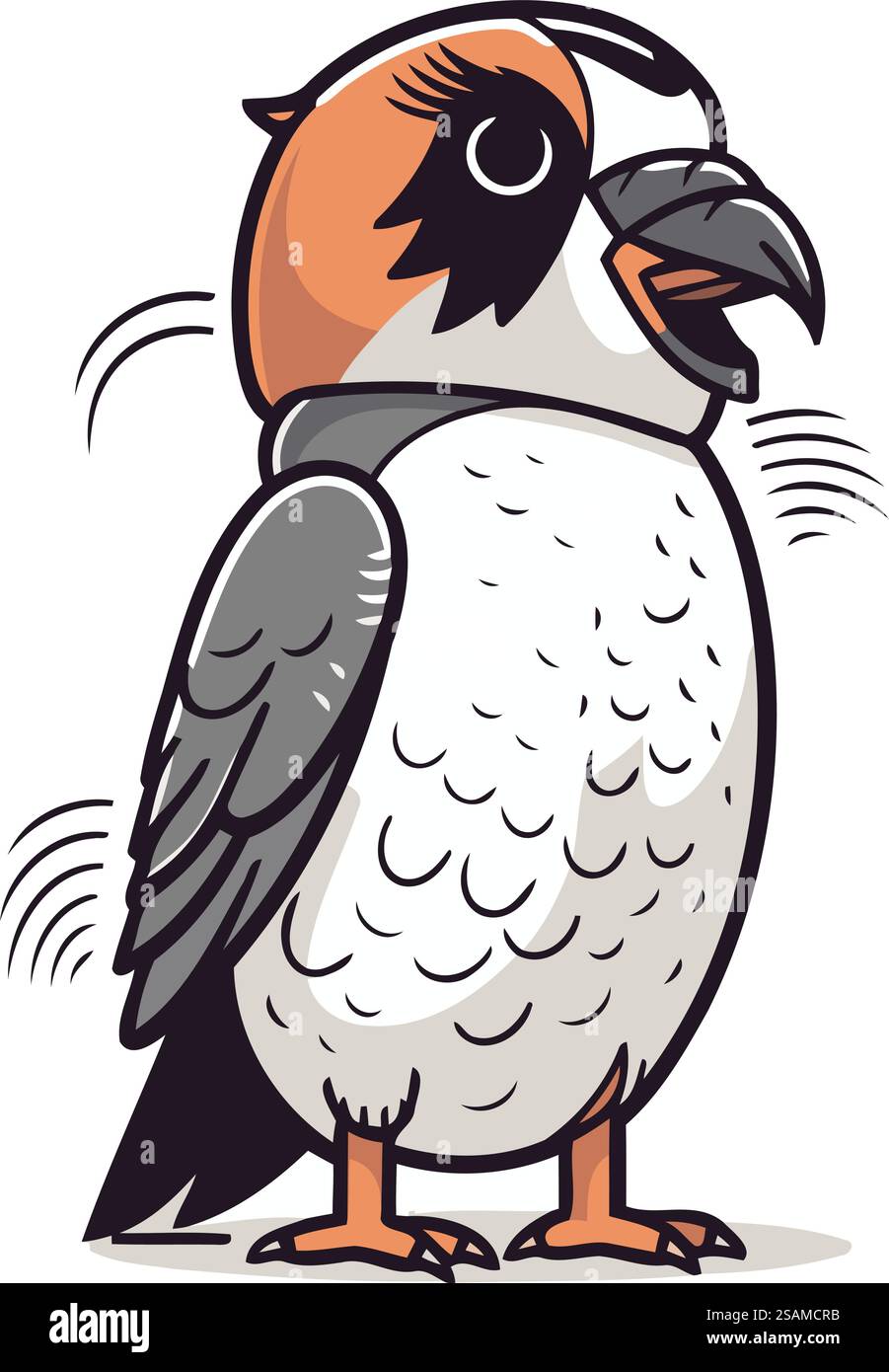Vector illustration of a cute cartoon parrot isolated on white ...