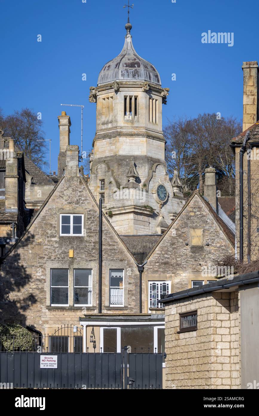 Saint Thomas More's Catholic Church clock tower seen from the Bull Pit ...