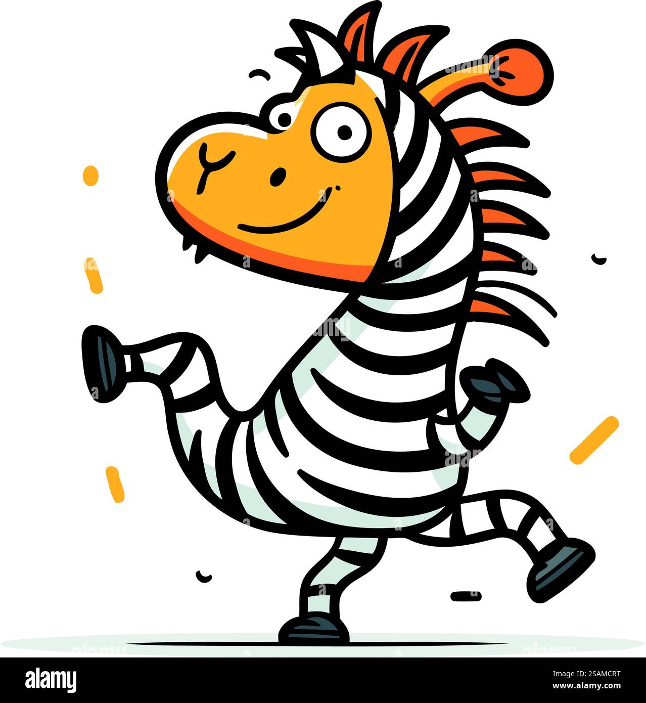 Zebra running vector illustration. Cartoon funny zebra character. Zebra ...