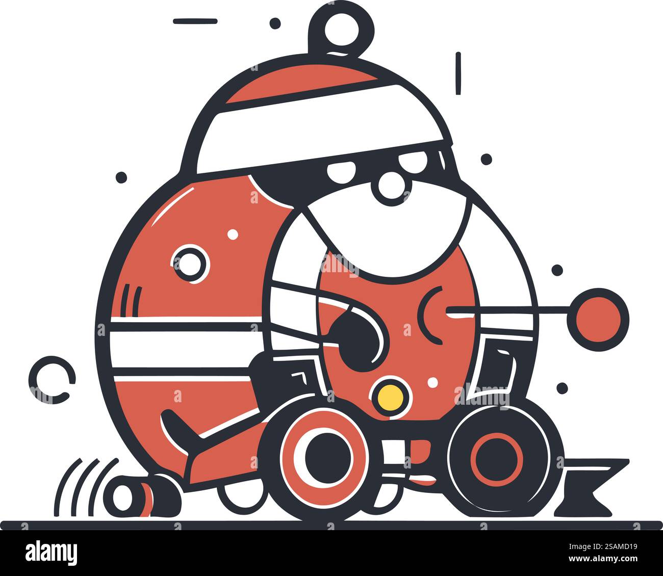Cute robot with santa claus hat. vector illustration Stock Vector Image ...