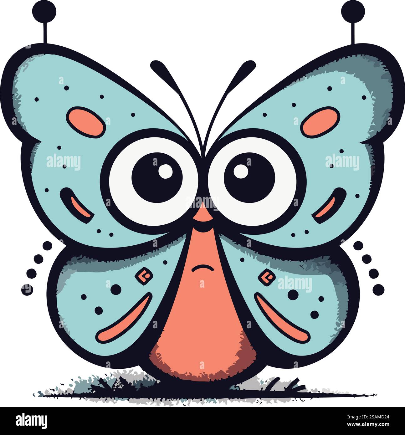 Butterfly vector illustration. Cute cartoon character. Vector ...