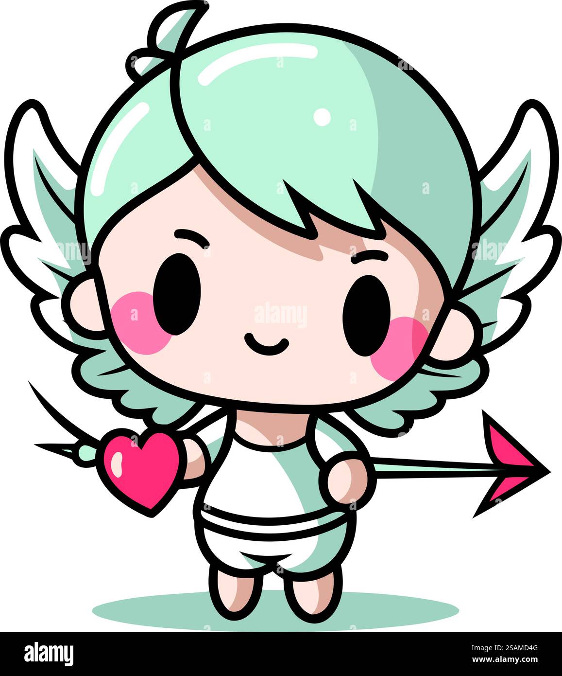 Cupid angel cartoon character. Cute cupid vector illustration Stock ...