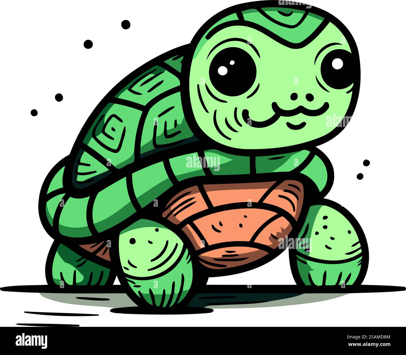 Cute cartoon tortoise. Vector illustration of a funny tortoise Stock ...