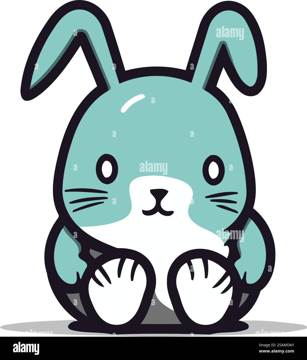 Cute cartoon rabbit sitting. Vector illustration in a flat style Stock ...