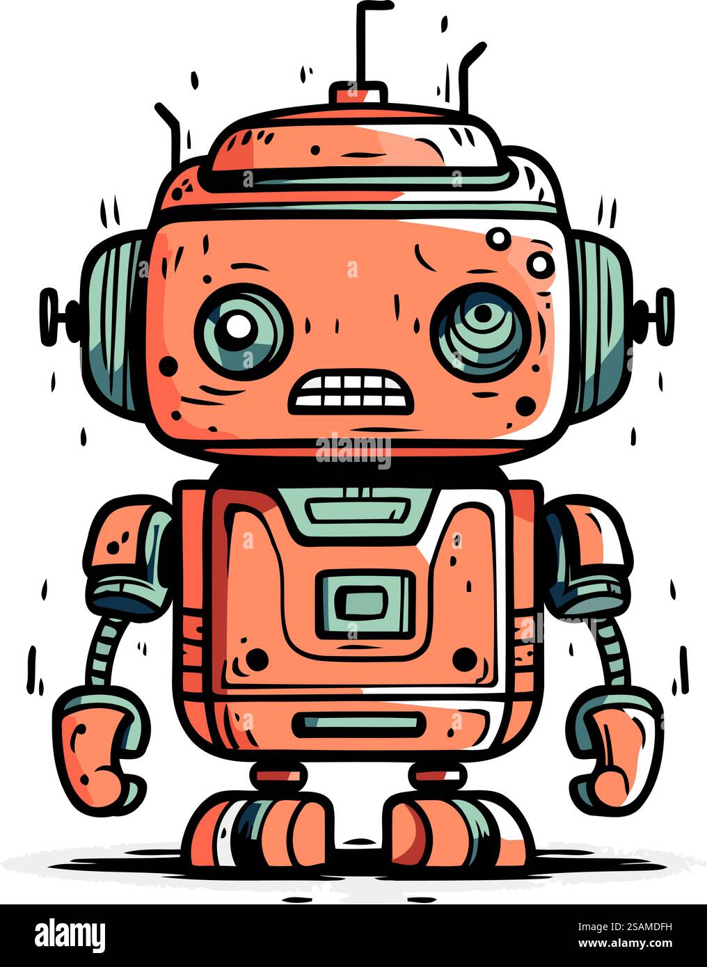 Cute robot cartoon vector illustration. Cute robot vector illustration ...