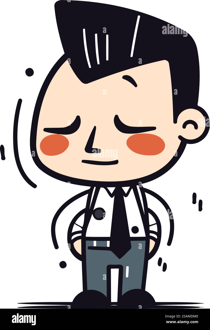 Businessman feeling sad Retro Cartoon Vector Illustration Stock Vector ...