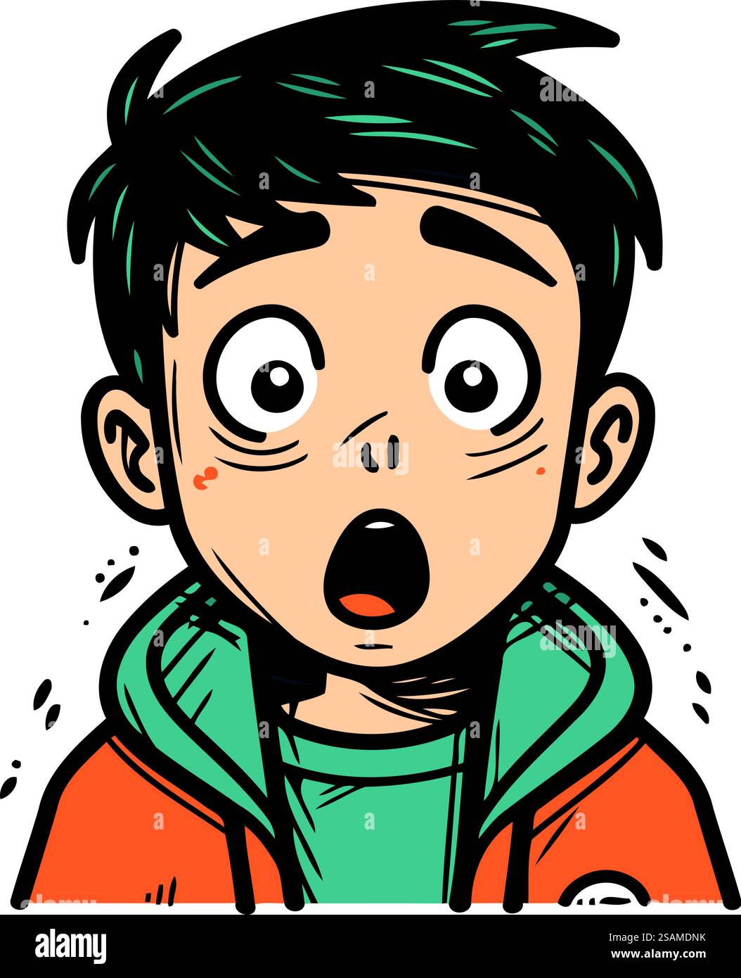 Surprised boy with big eyes. Vector illustration in cartoon style Stock ...