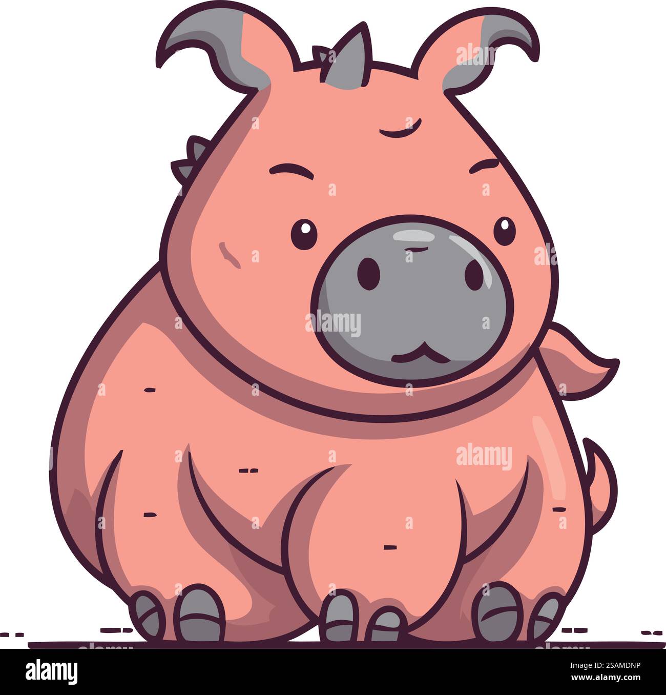 Cute pig. Vector illustration of a pig. Cute pig Stock Vector Image ...