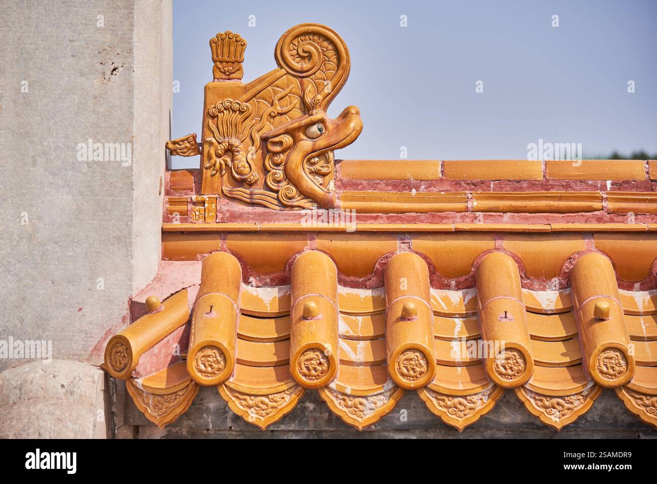 Rooftop decoration in the Temple of Earth (Ditan Temple), built in 1530 ...
