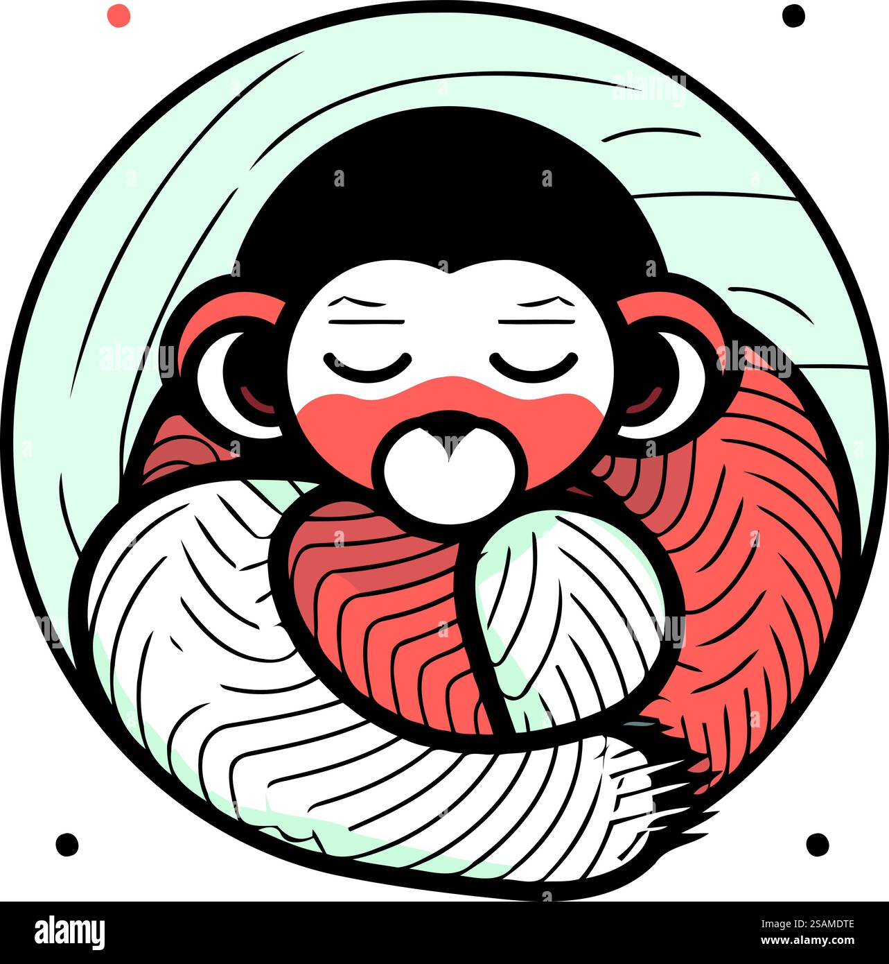 Sleeping monkey. Vector illustration in doodle style Stock Vector Image ...
