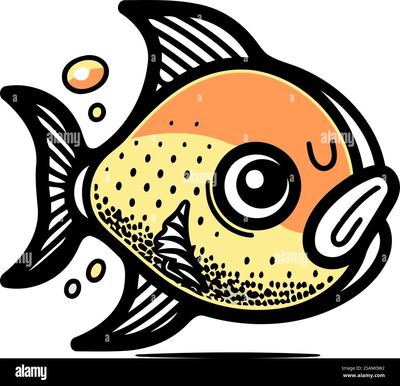 Cartoon fish. Vector illustration. Isolated on white background Stock ...