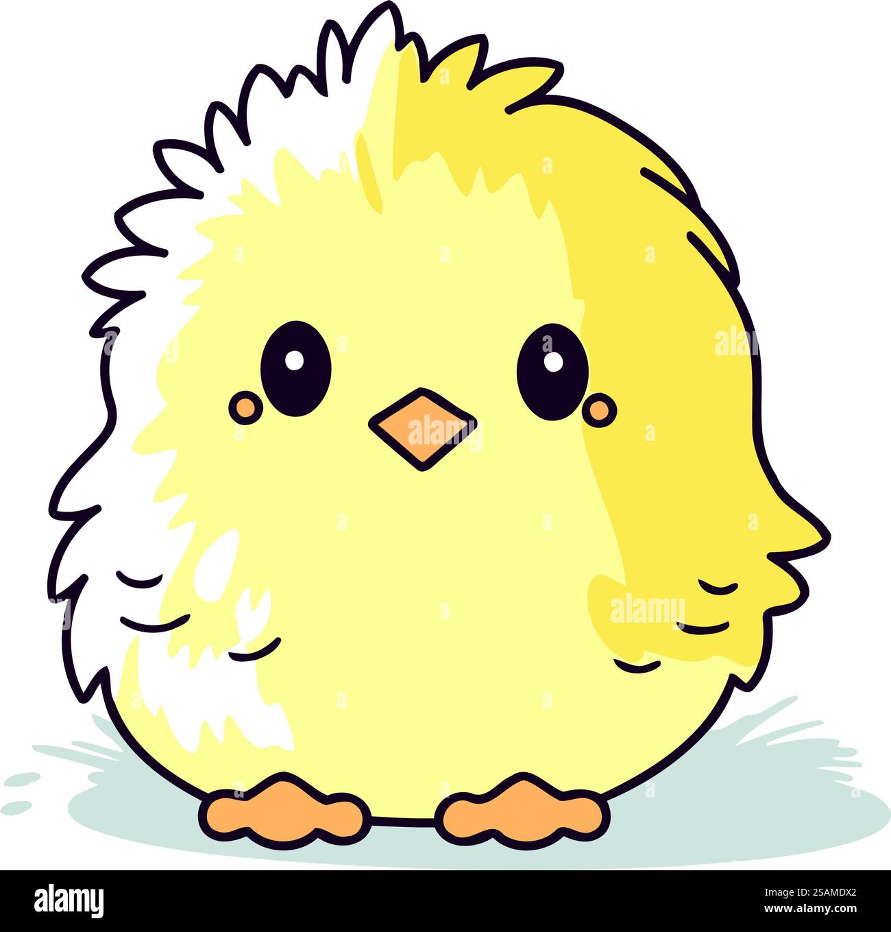 Cute little chick isolated on white background. Vector cartoon ...