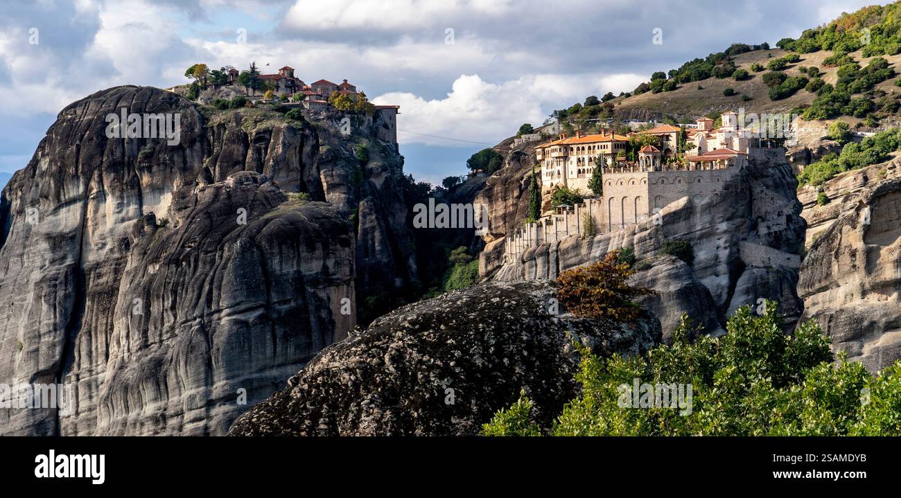 A breathtaking view of Meteora, Greece, showcasing its iconic ...