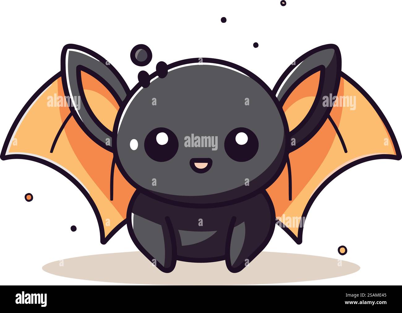 Cute little bat. Cute cartoon character. Vector illustration Stock ...