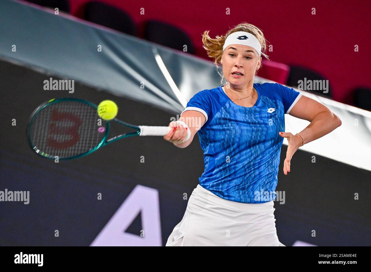 LINZ, AUSTRIA -JANUARY 30: Anna Blinkova action in her match against ...