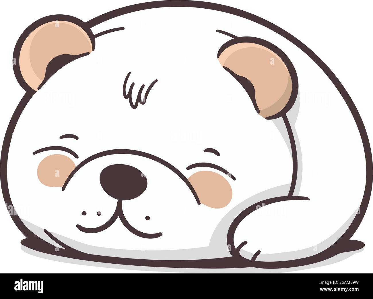 Cute cartoon white bear. Vector illustration isolated on white ...