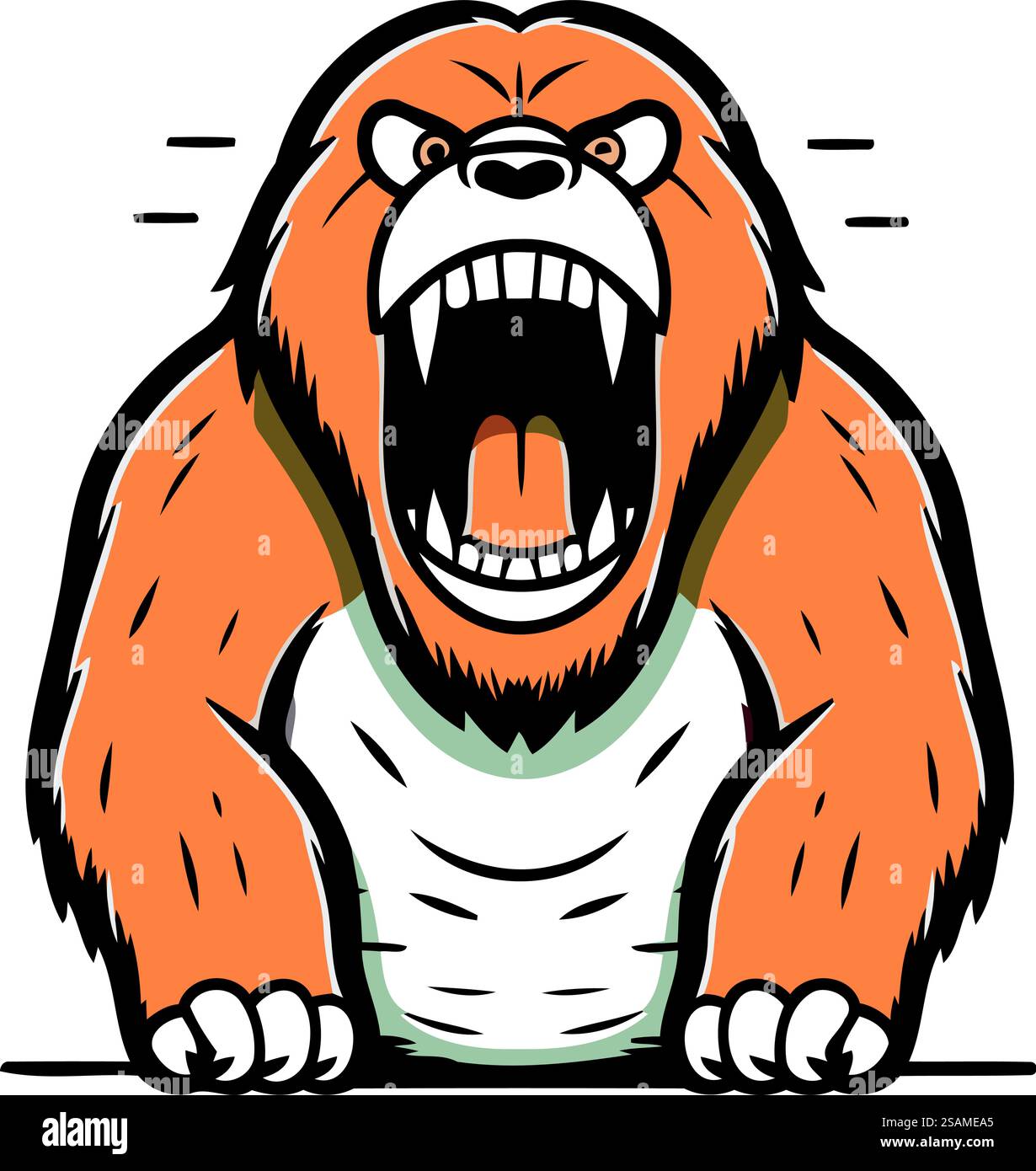 Angry gorilla. Vector illustration in cartoon style on white background ...