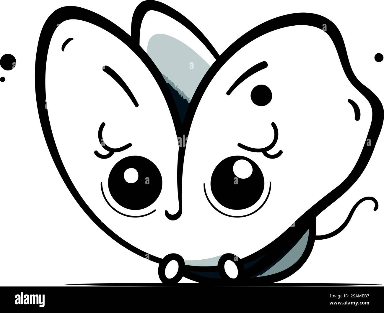 Butterfly vector illustration. Cute cartoon character with eyes and ...