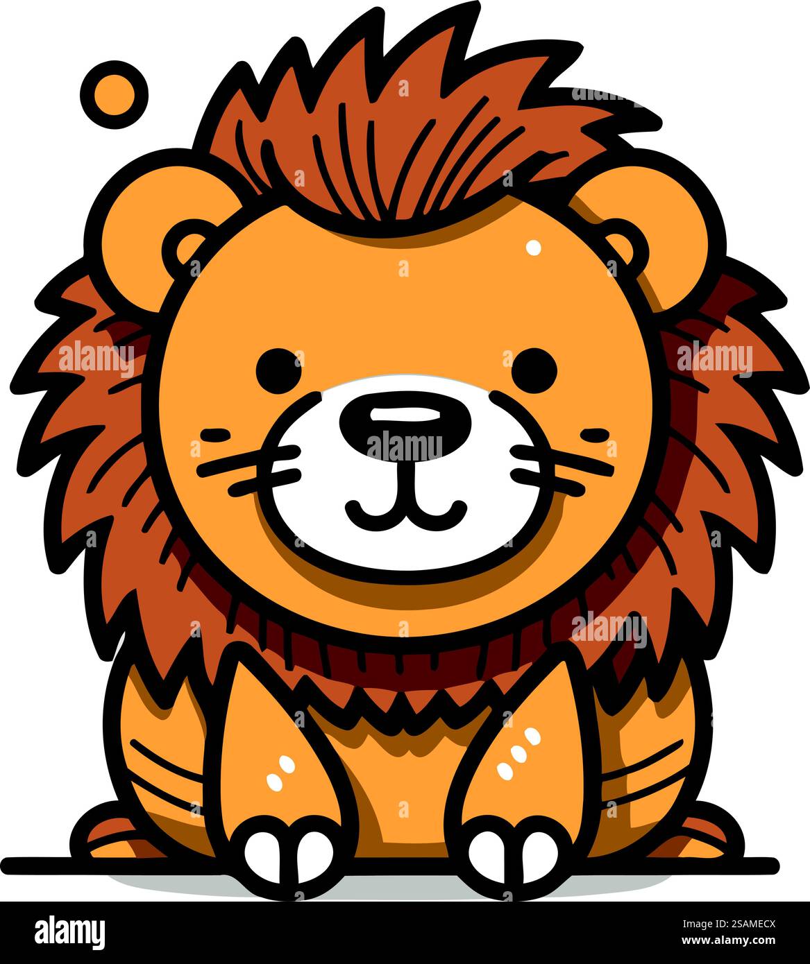 Cute little lion. Vector illustration of a cute cartoon lion Stock ...