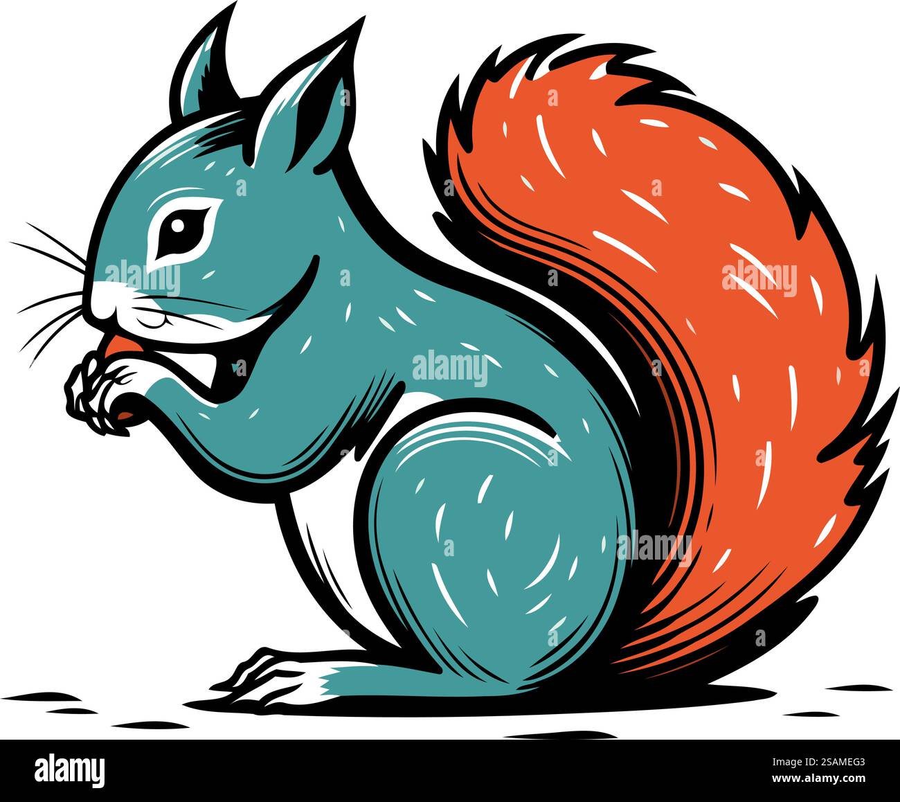 Squirrel with nut. Vector illustration of a squirrel with nut Stock ...