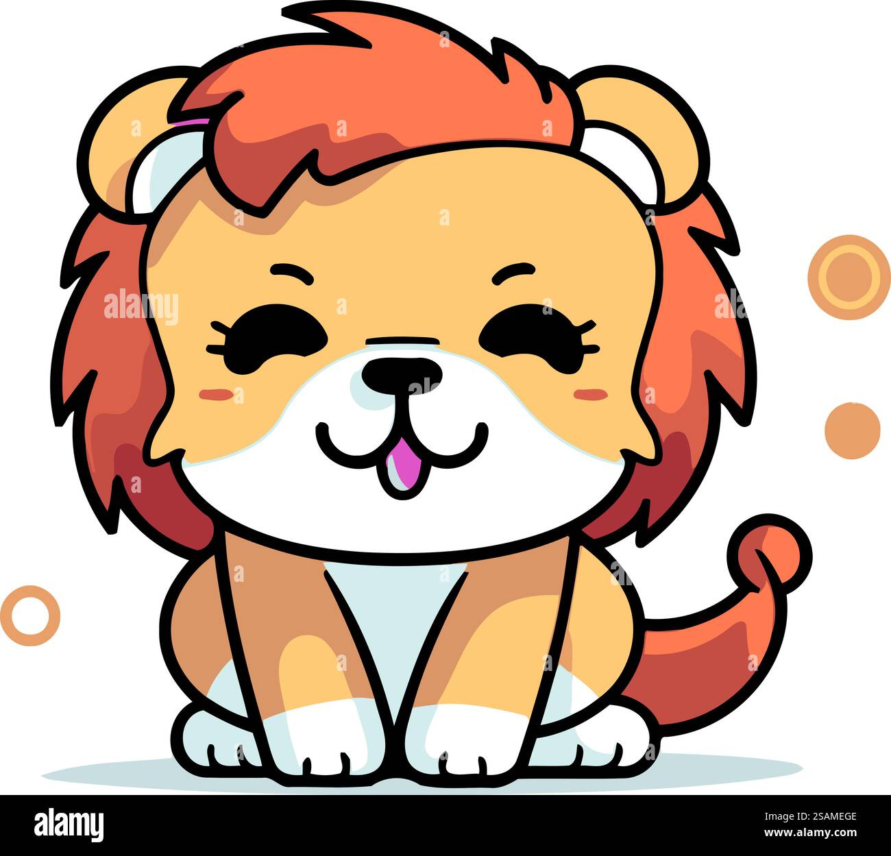 Cute cartoon lion. Vector illustration of a cute cartoon lion Stock ...