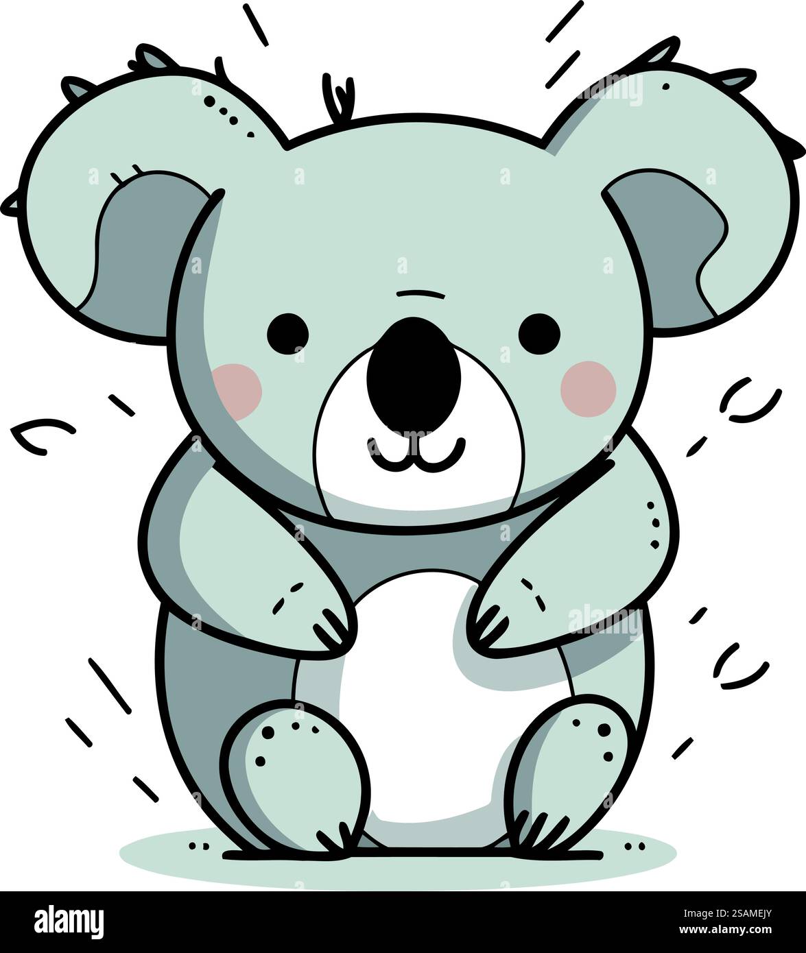 Cute koala on white background. Vector illustration in a flat style ...