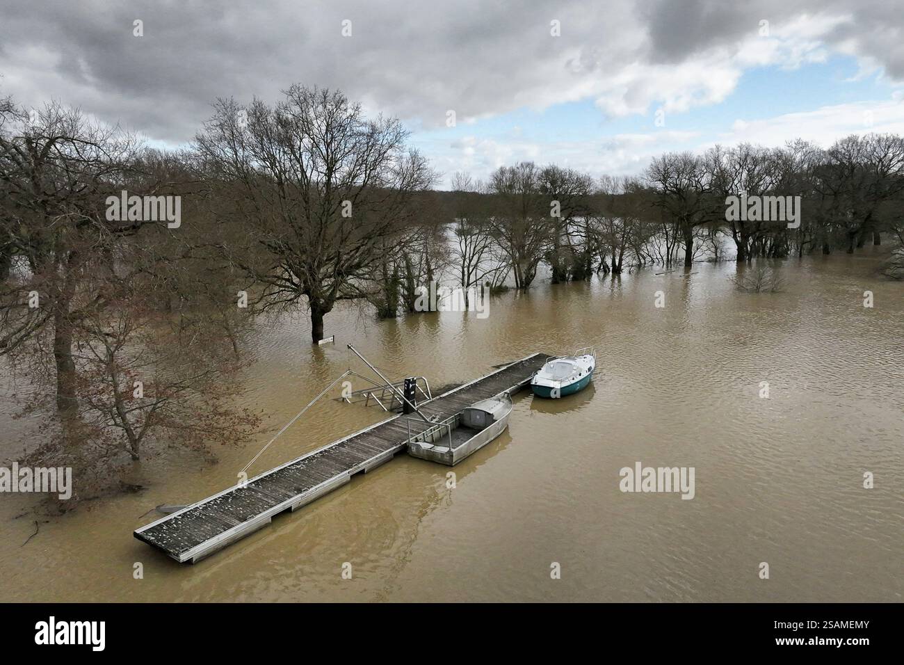 Flooded fields are seen as severe flooding hits western France amid ...