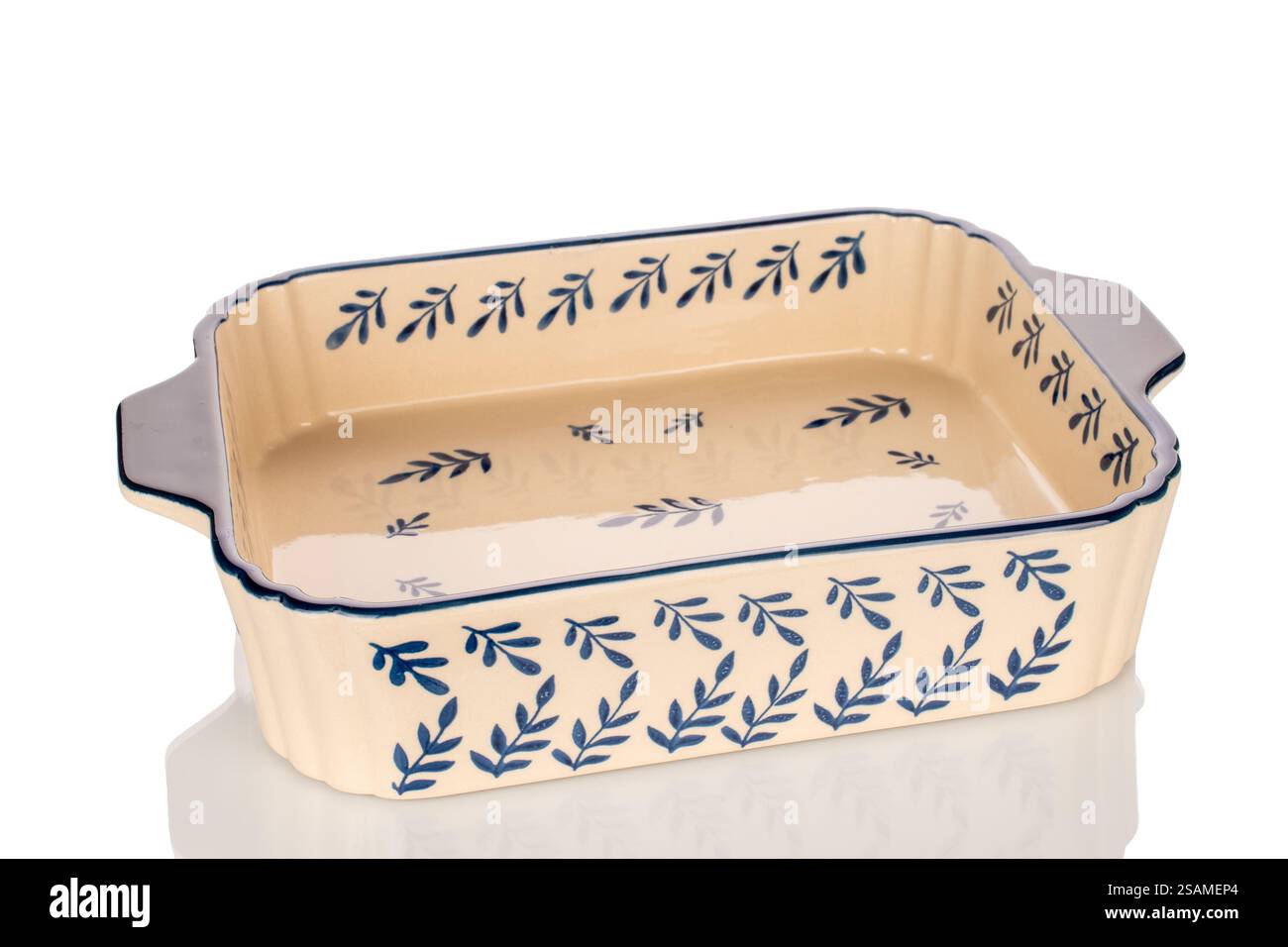 One ceramic baking dish, close-up, isolated on white background Stock ...