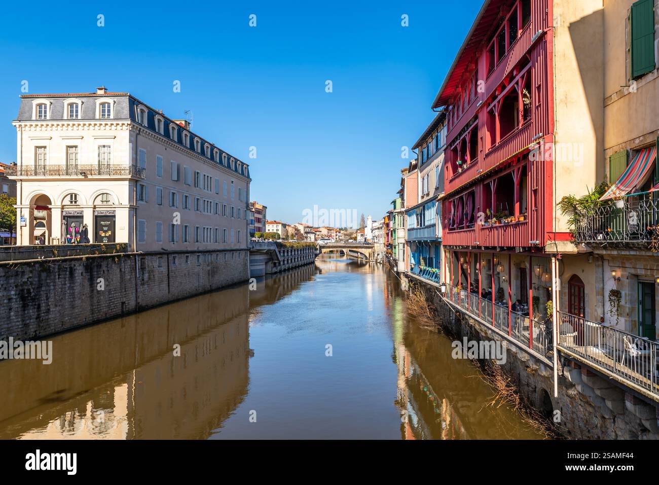 Facades of houses in the town of Castres on the Agout River in ...