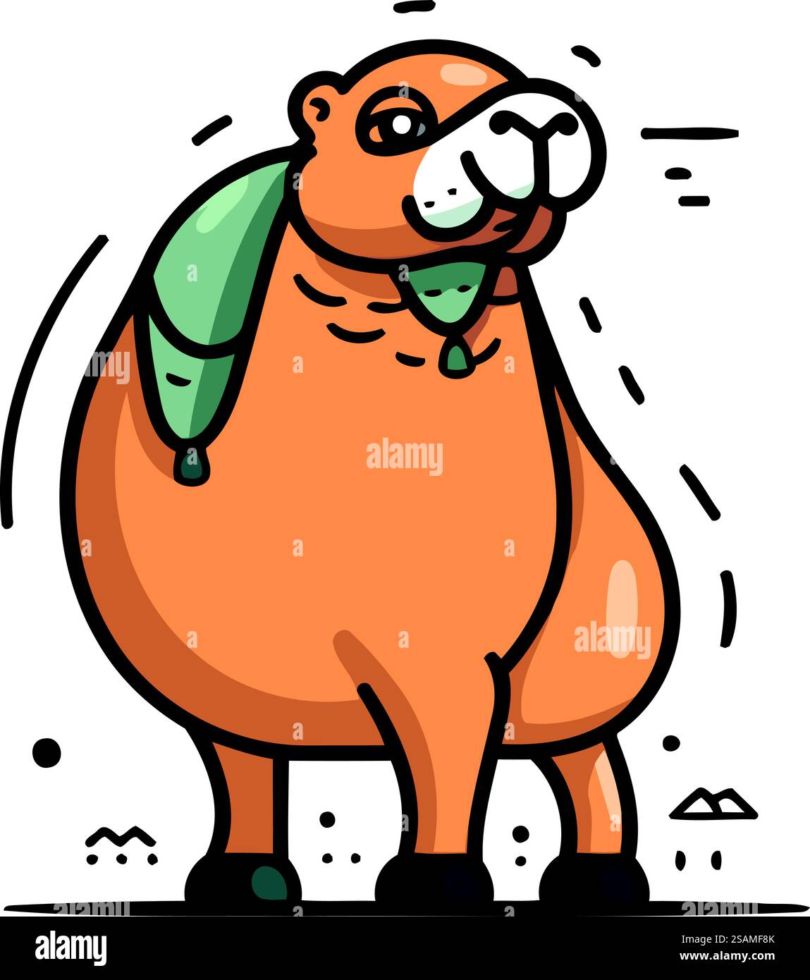 Camel vector illustration. Cute cartoon camel character in flat style ...