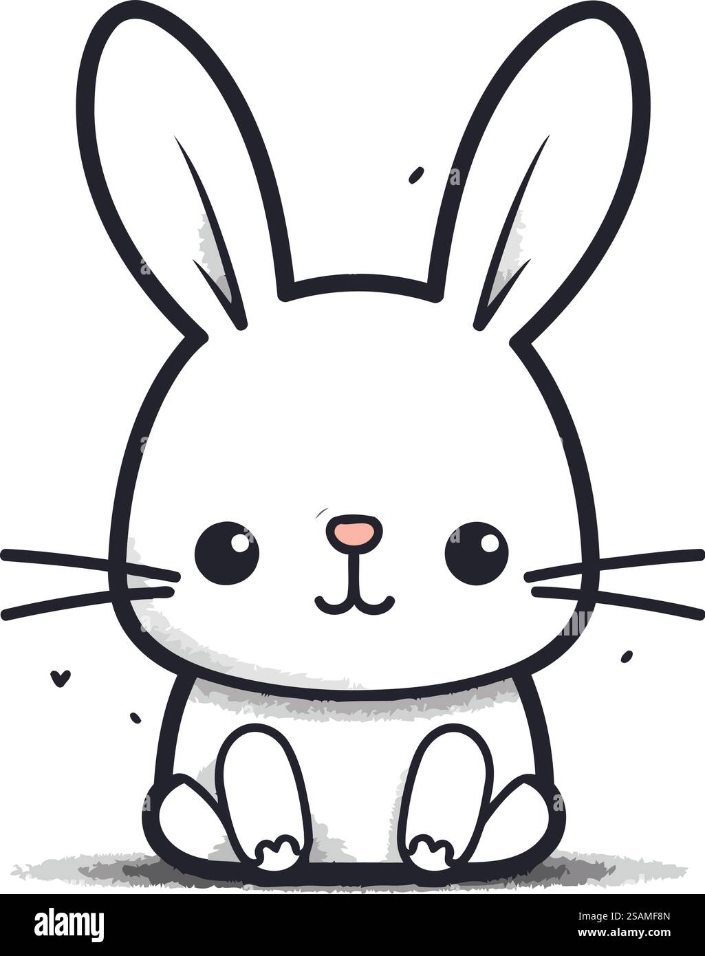 Cute rabbit cartoon on white background. Vector illustration of cute ...